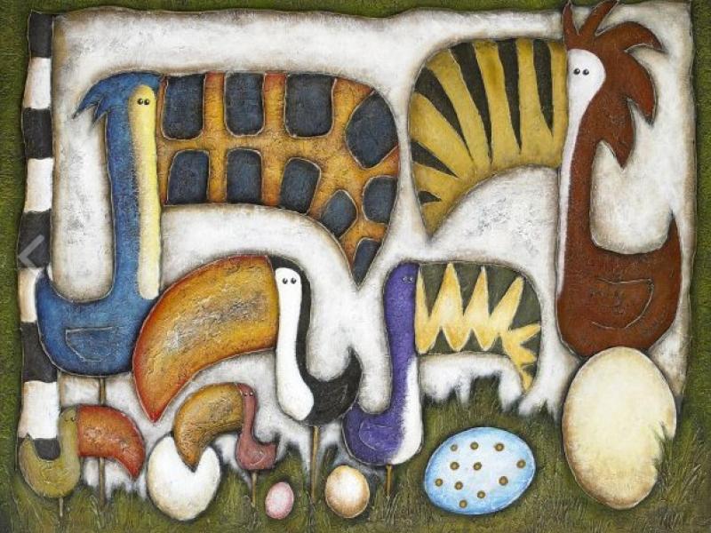 Oplev Lars Lundbergs naivistiske og farverige univers